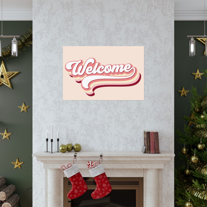 Vintage Welcome Sign Poster: Retro Wall Decor - Etsy