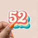 Number 22 Sticker Retro Rainbow Numbers 22nd Birthday Decal Year Party ...