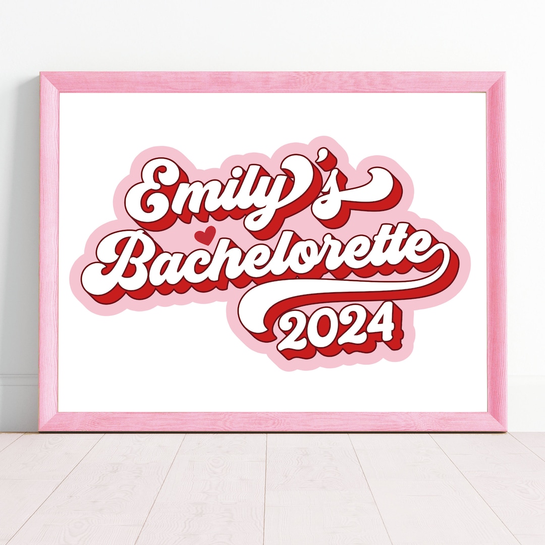 Custom Bachelorette Party Poster: Personalized Pink Party Decor ...