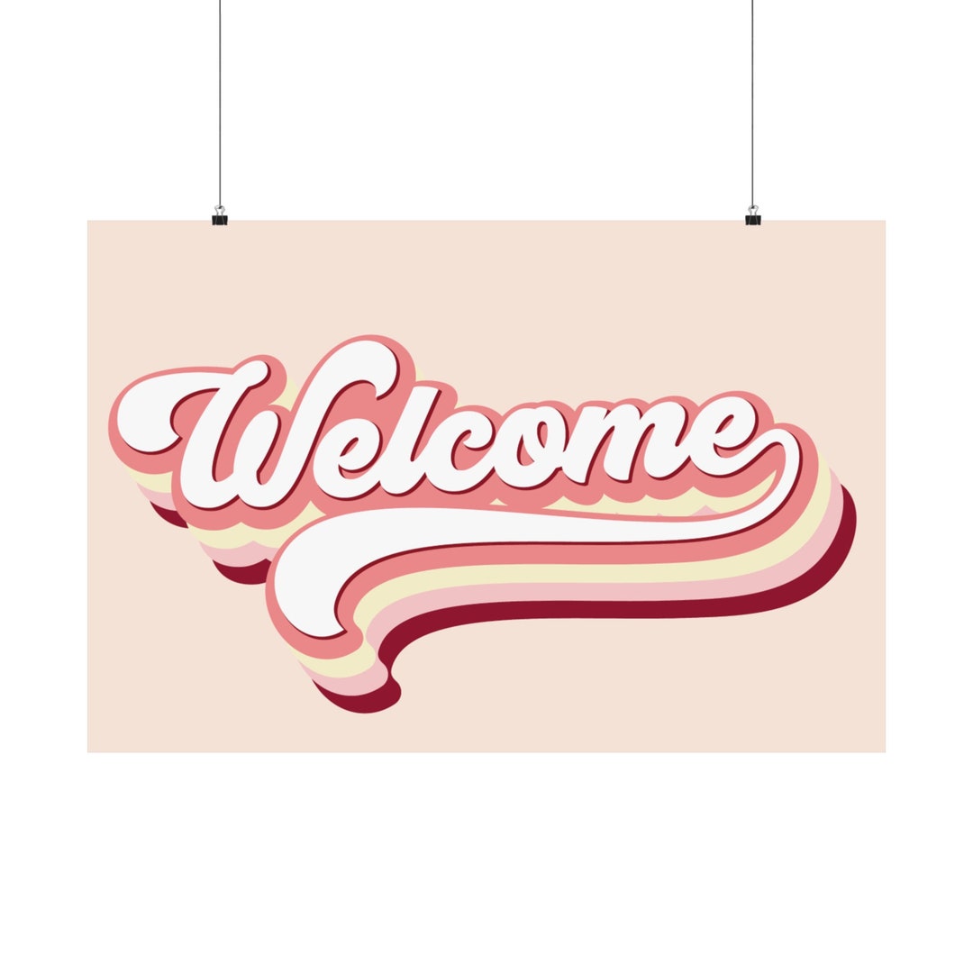 Vintage Welcome Sign Poster: Retro Wall Decor - Etsy