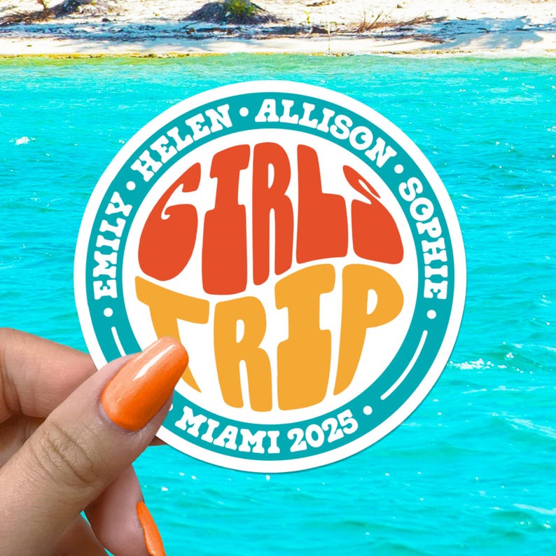 Girls Trip 2026 Sticker Custom Names Vacation Stickers Gift ...