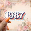 Number 31 Sticker Retro Rainbow Numbers 31st Birthday Decal Year Party ...