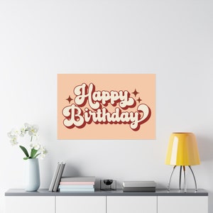 Happy Birthday Sign, Custom Birthday Party Poster, Personalized Text ...