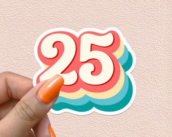Number 3 Sticker Retro Rainbow Numbers 3rd Birthday Decal Three Year ...