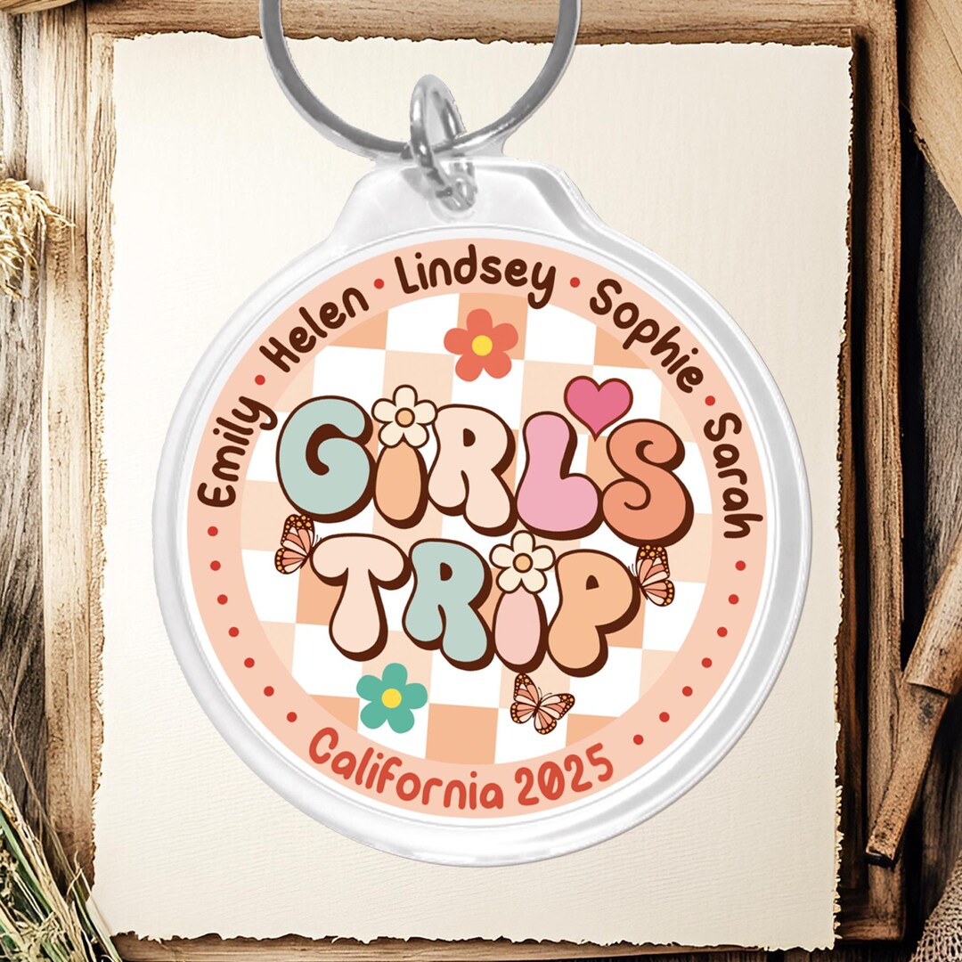 Girls Trip 2025 Keychain Custom Vacation Keyring Gift Personalized Door ...