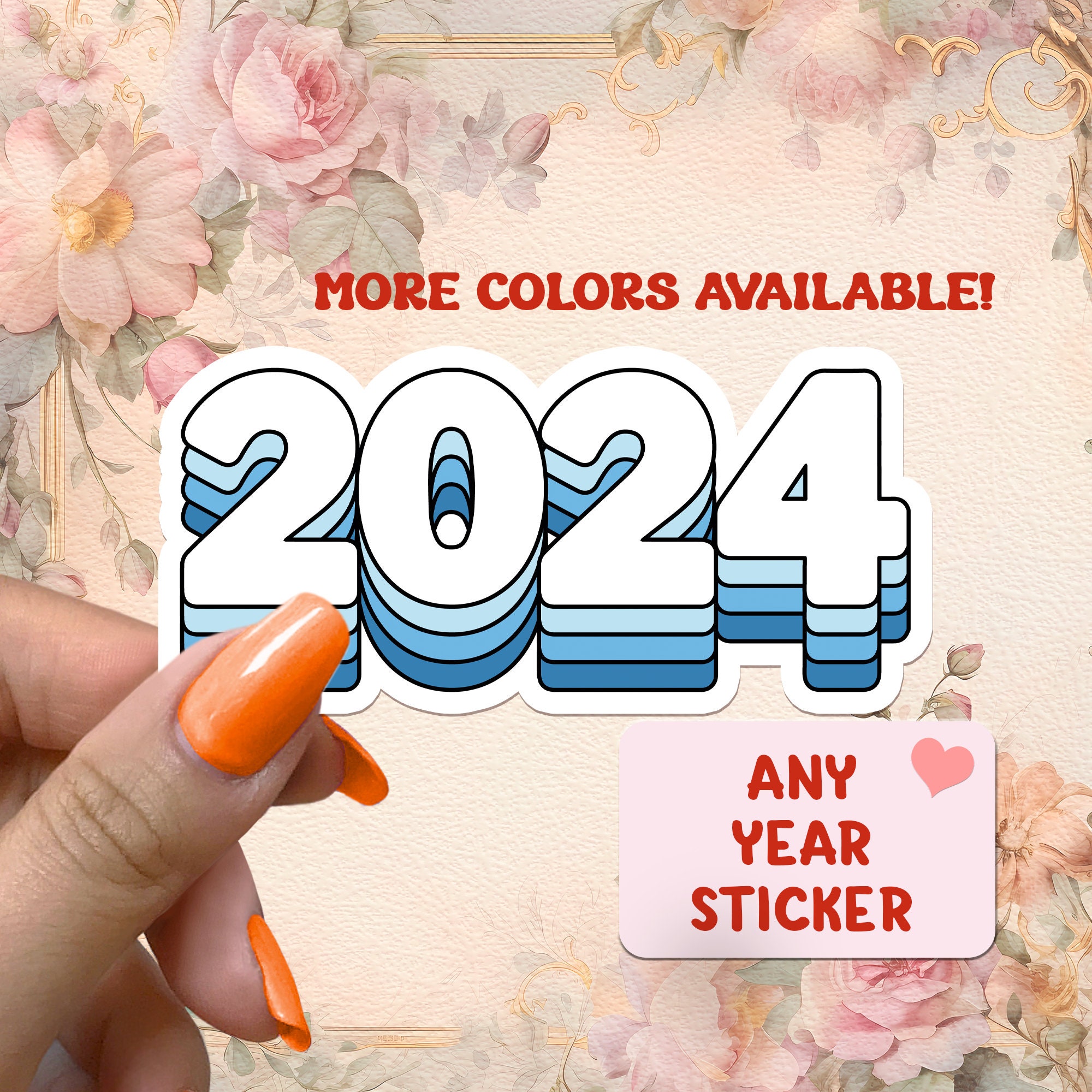 2024 Sticker Year Retro Vintage Rainbow Waterproof Vinyl Stickers - Etsy