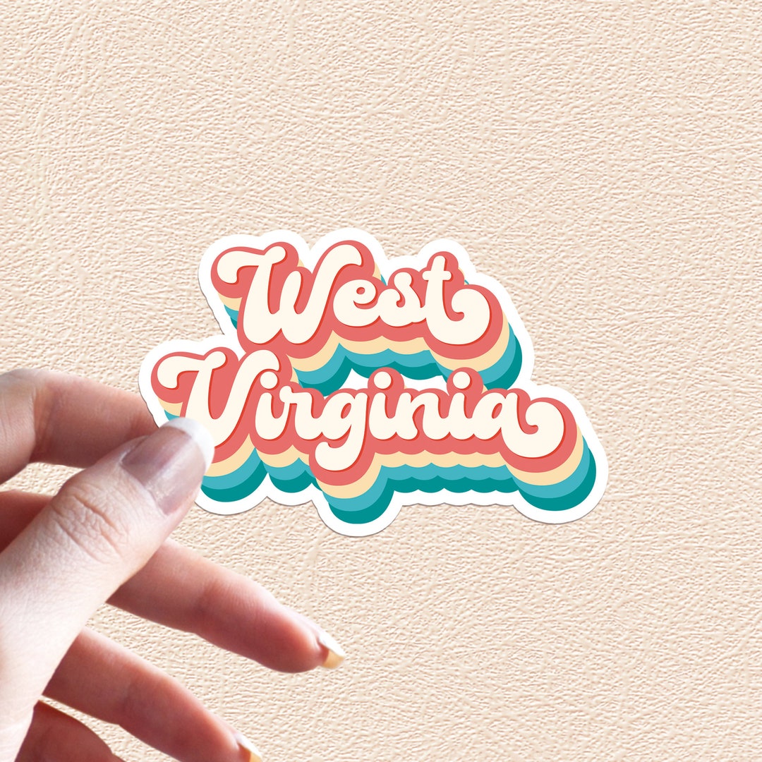 West Virginia Sticker Retro Rainbow State Decal United States ...