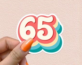 Number 22 Sticker Retro Rainbow Numbers 22nd Birthday Decal Year Party ...