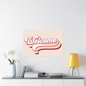 Vintage Welcome Sign Poster: Retro Wall Decor - Etsy