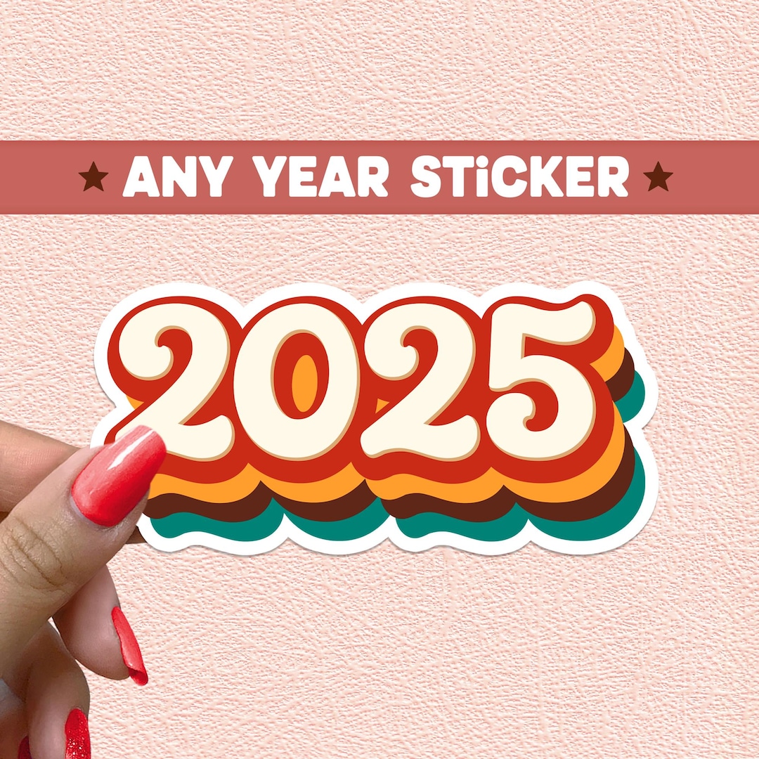 2025 Retro Sticker: Waterproof Vinyl New Year Decal - Etsy