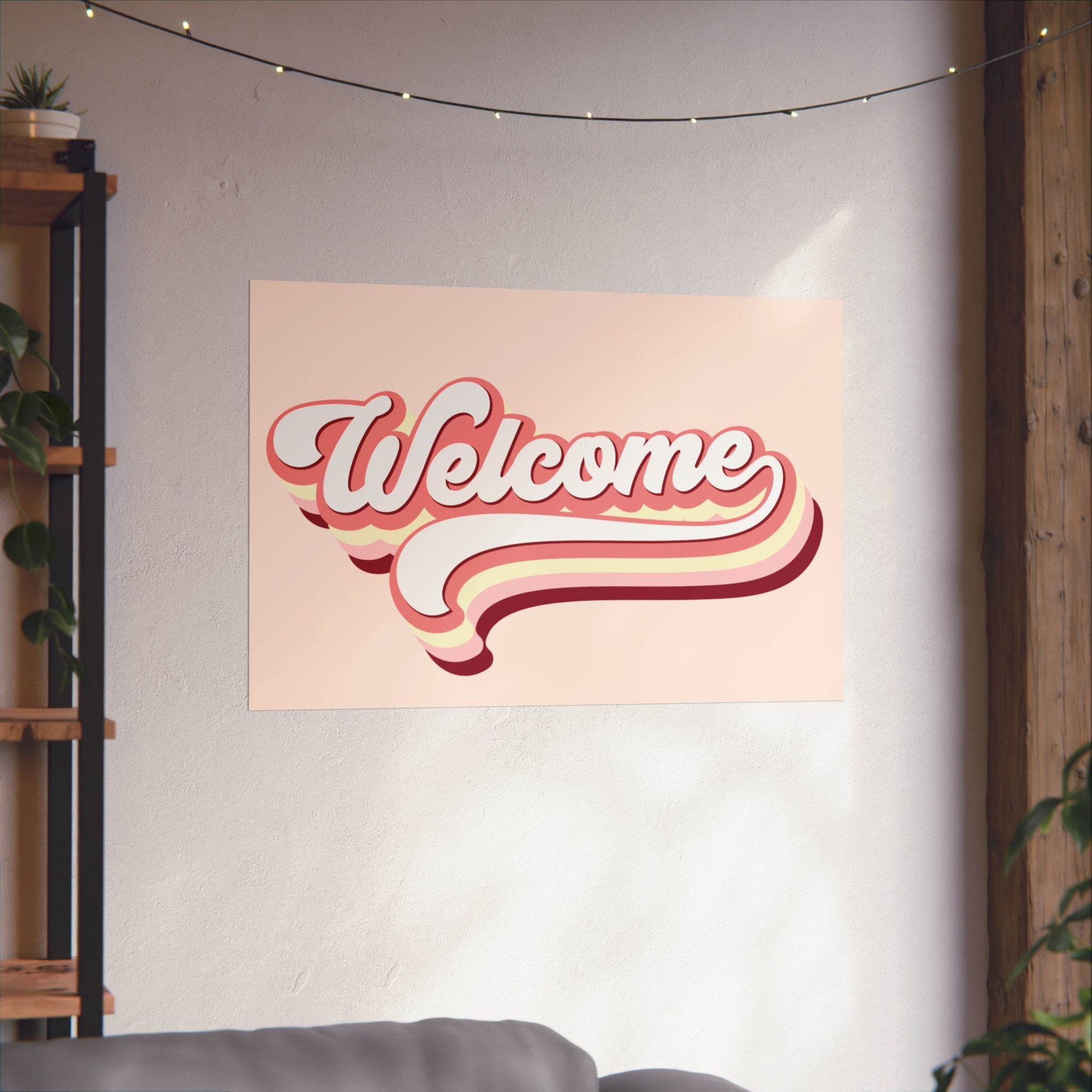 Vintage Welcome Sign Poster: Retro Wall Decor - Etsy
