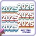 2025 Sticker Year Groovy 70s Waterproof Vinyl Stickers New Year Gift - Etsy