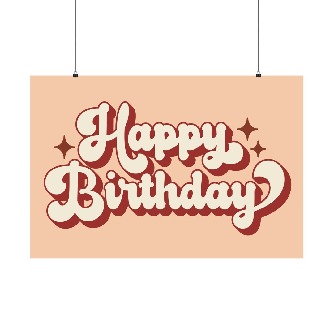 Happy Birthday Sign, Custom Birthday Party Poster, Personalized Text ...