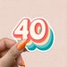 Number 31 Sticker Retro Rainbow Numbers 31st Birthday Decal Year Party ...