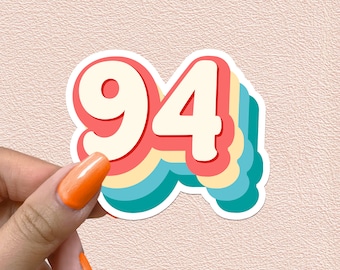 Number 25 Sticker Retro Rainbow Numbers 25th Birthday Decal Year Party ...
