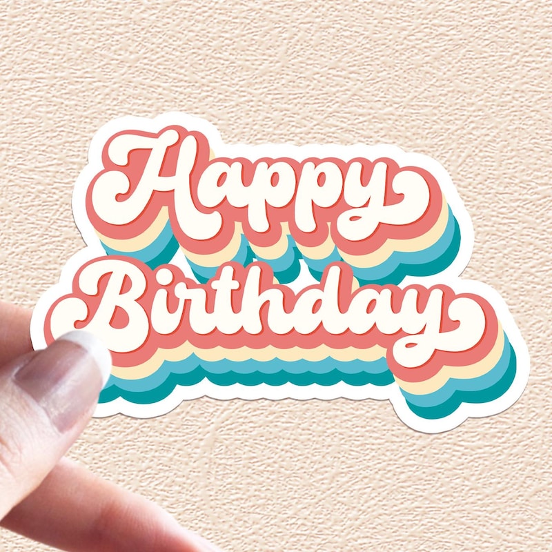 Happy Birthday Sticker - Etsy