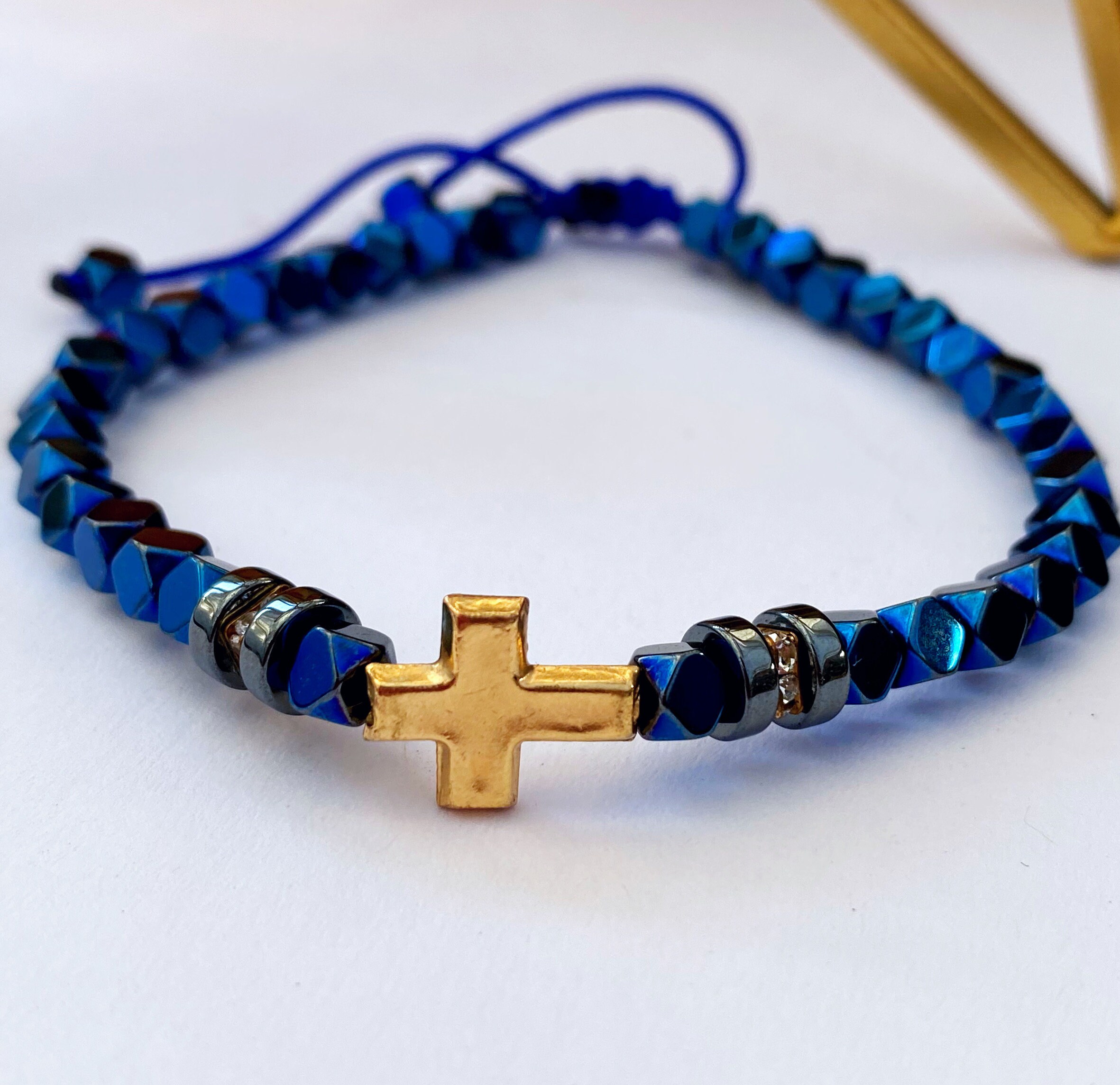Pulsera con cuentas pulsera azul de los hombres pulsera azul - Etsy España
