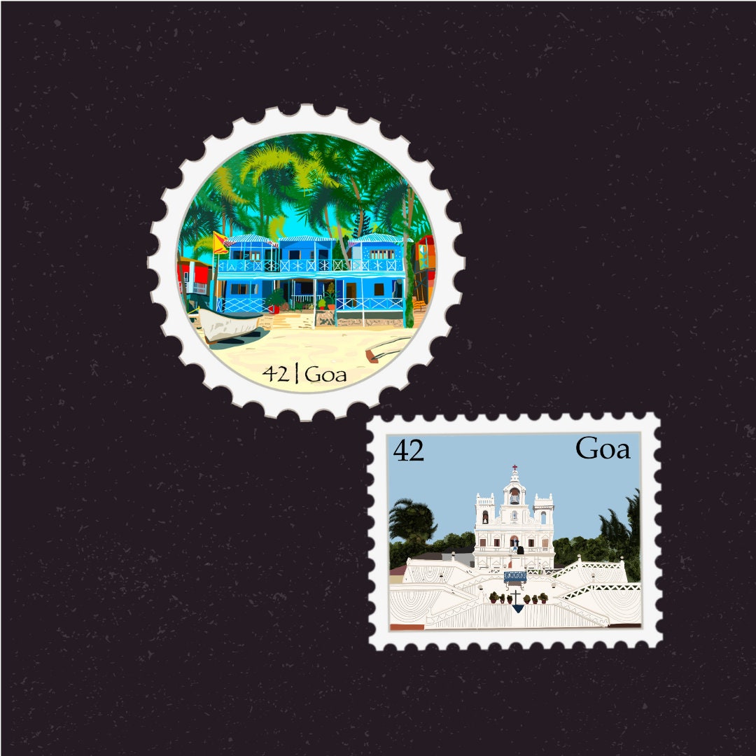 India Goa Travel Stamp Sticker India Islands, Beach Villas, Divar ...