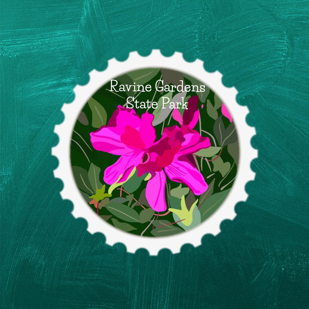 Ravine Gardens State Park Stamp Sticker | Florida State Park, Palatka ...