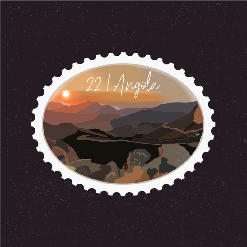 Angola Travel Stamp Sticker Sub-saharan Desert Southern - Etsy