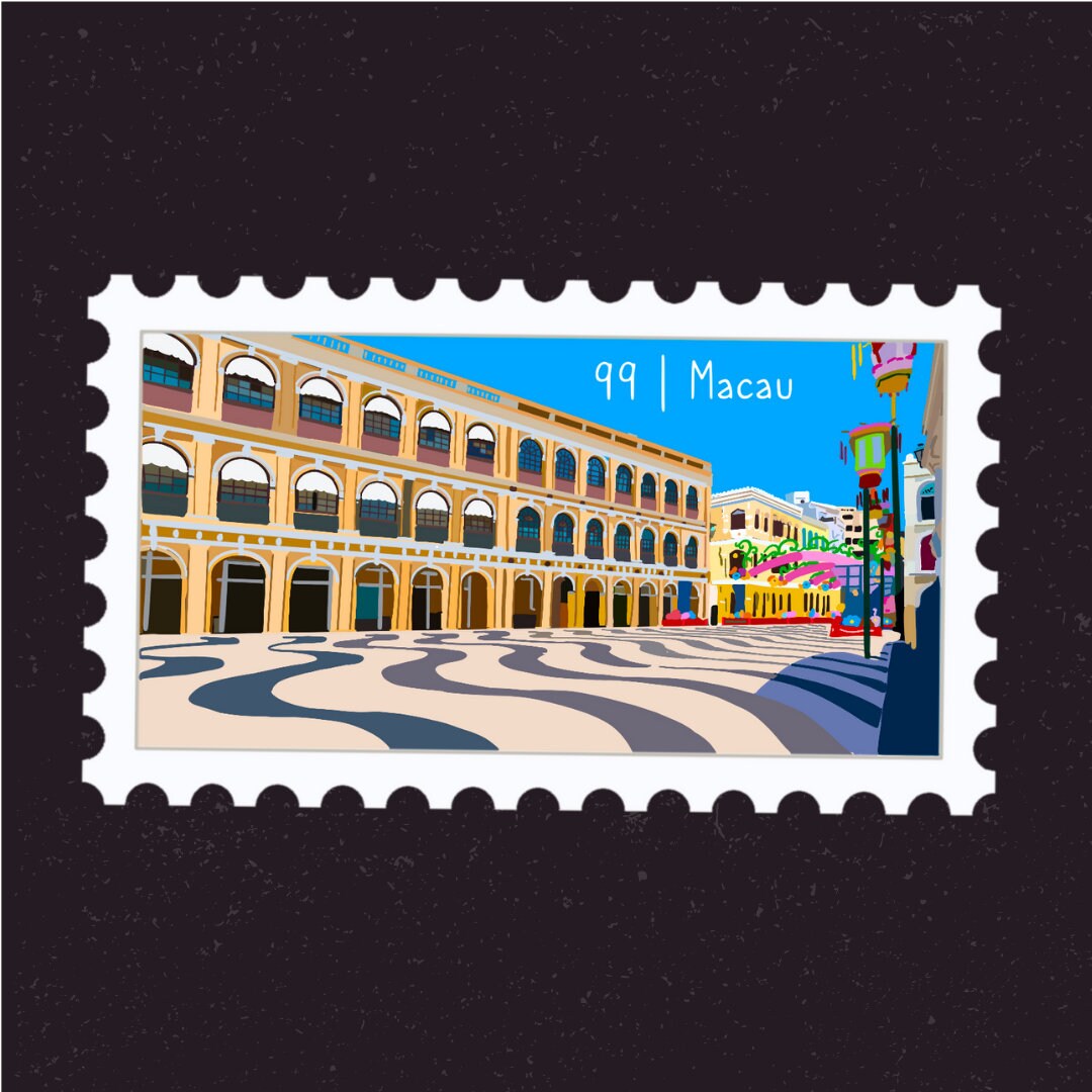 Macau Travel Stamp Sticker | Macao, China, Senado Square, Las Vegas of ...