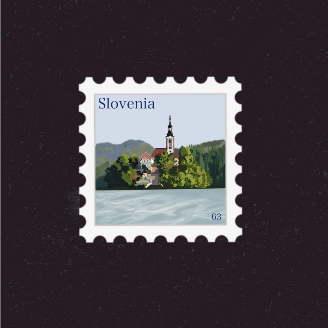 Slovenia Travel Stamp Sticker | Lake Bled, Koper | Destination ...