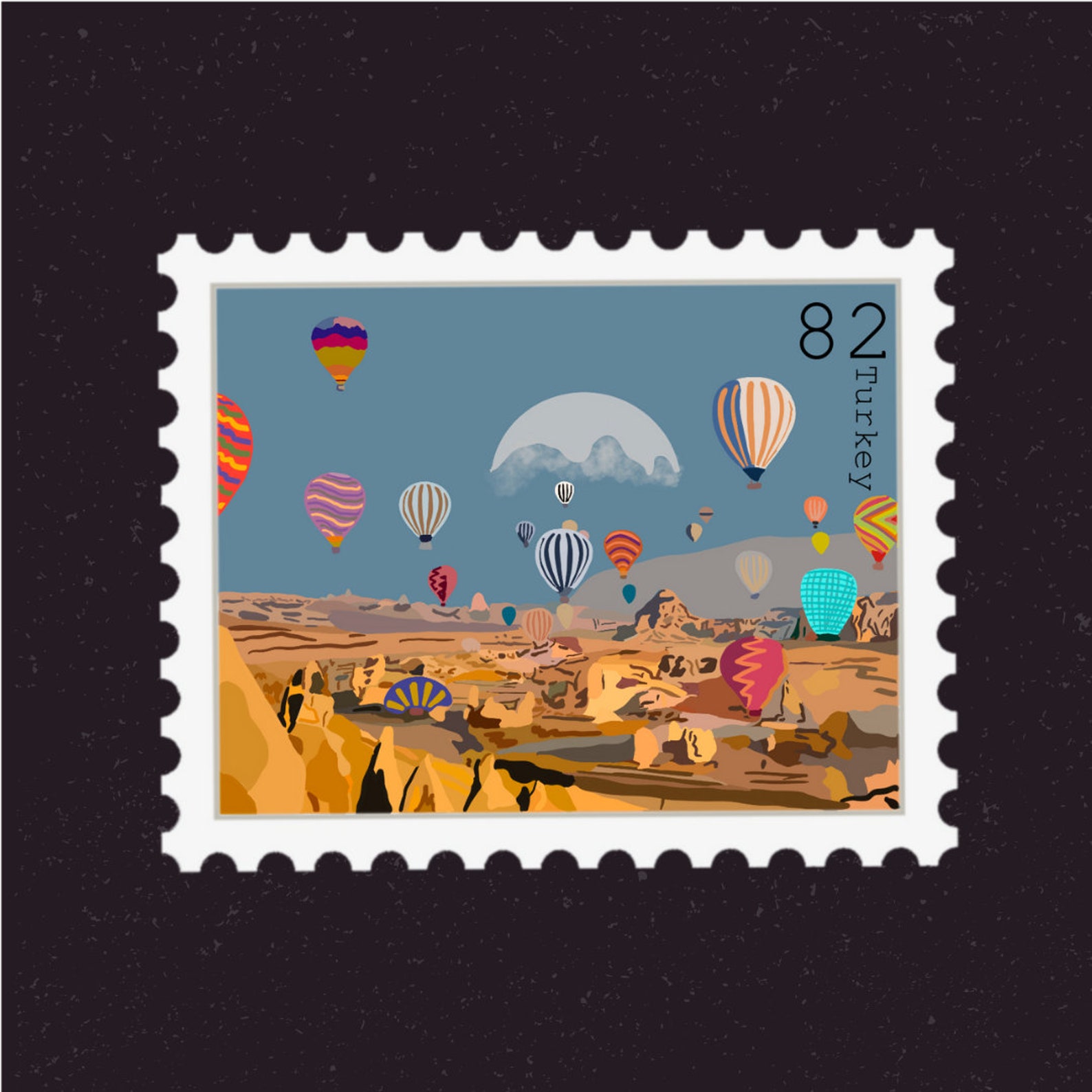 Turkey Travel Stamp Sticker Istanbul Hagia Sophia Blue - Etsy