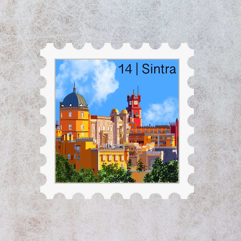 Portugal Travel Stamp Sticker | Lisbon, Sintra, Madeira Island ...