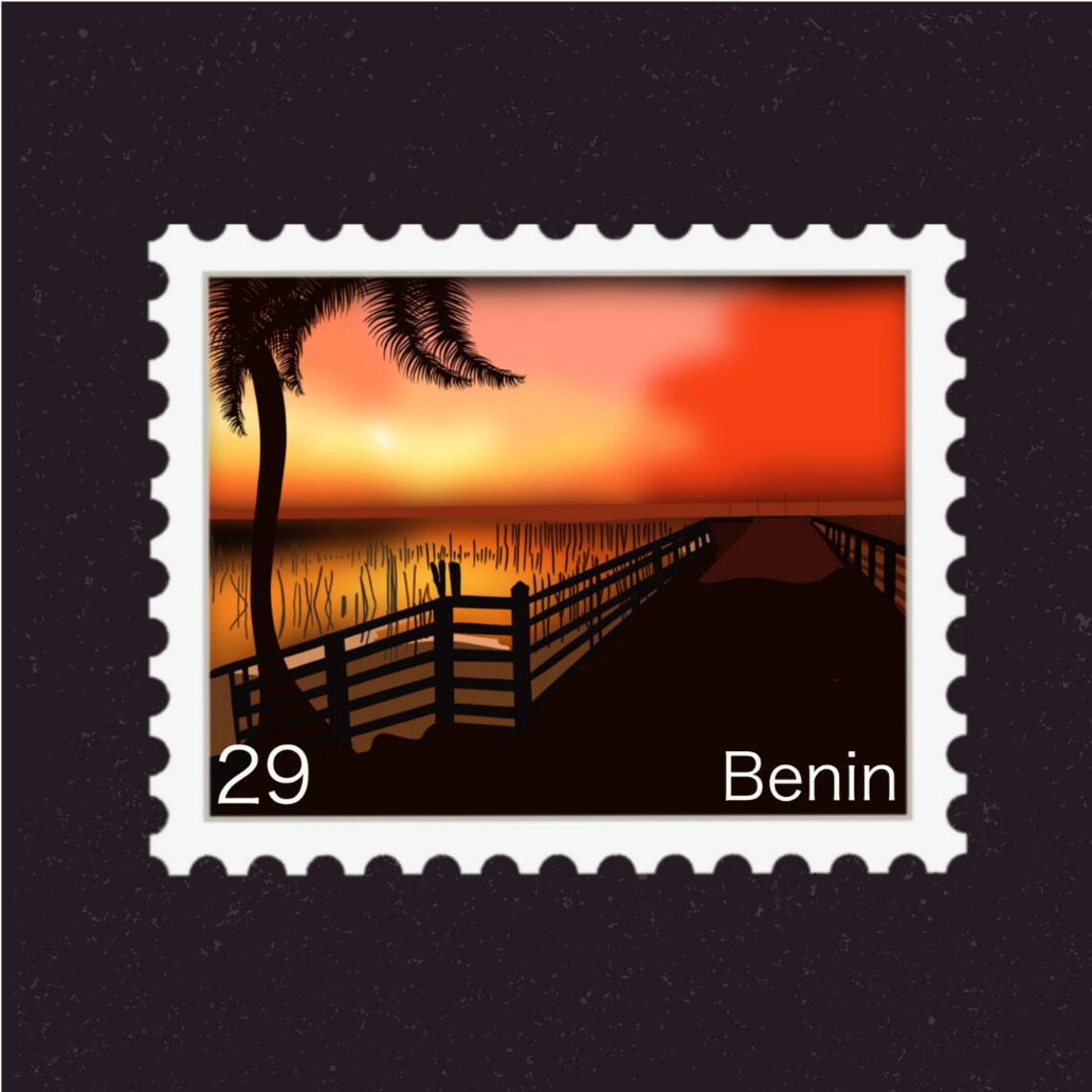 Benin Travel Stamp Sticker West Africa Porto-novo Cotonou - Etsy