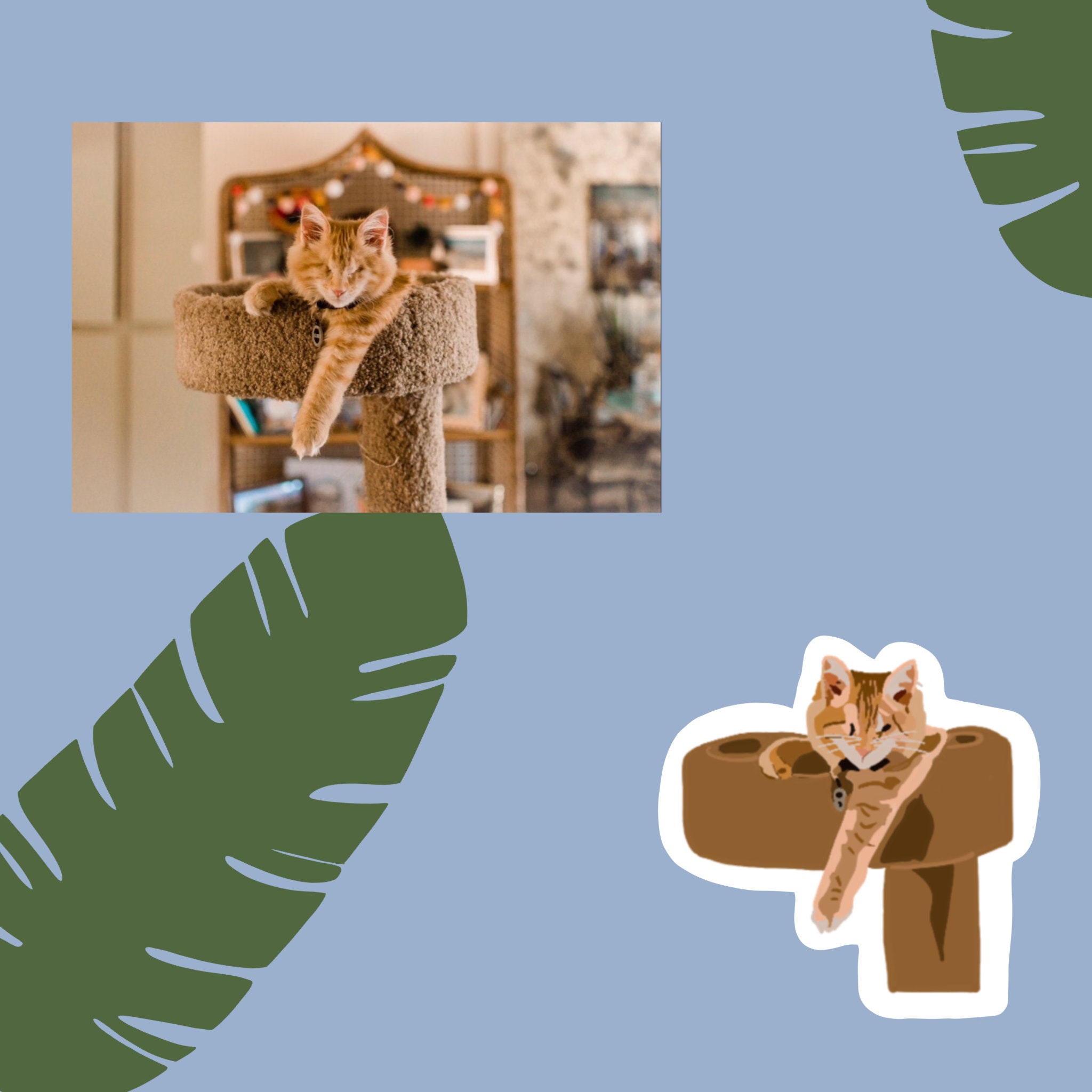 Custom Drawing Pet Sticker Minimal Style Personalized Dog - Etsy