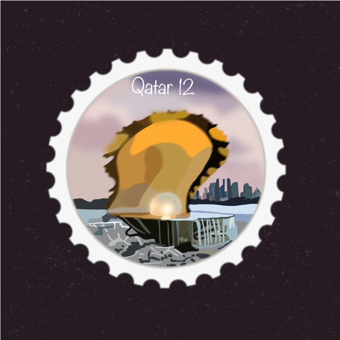 Qatar Travel Stamp Sticker | the Pearl-qatar, Doha, Western Asia, the ...