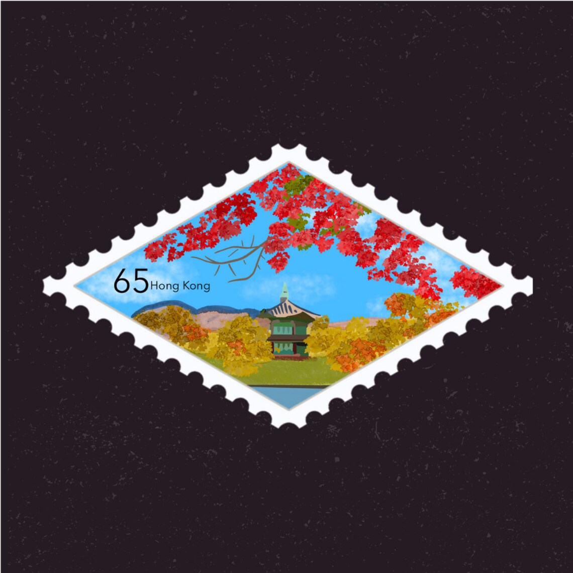 Hong Kong Travel Stamp Sticker | Chinese, Asia, Nan Lian Garden ...