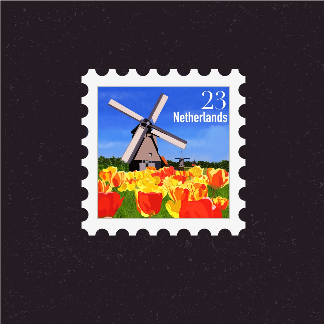 Netherlands Travel Stamp Sticker Bundle | Holland, Tulips, Windmill ...