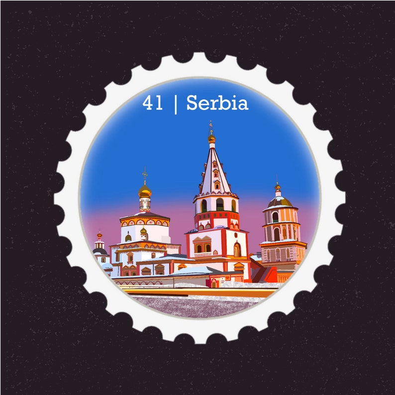 Serbia Travel Stamp Sticker Balkans Belgrade Central and - Etsy