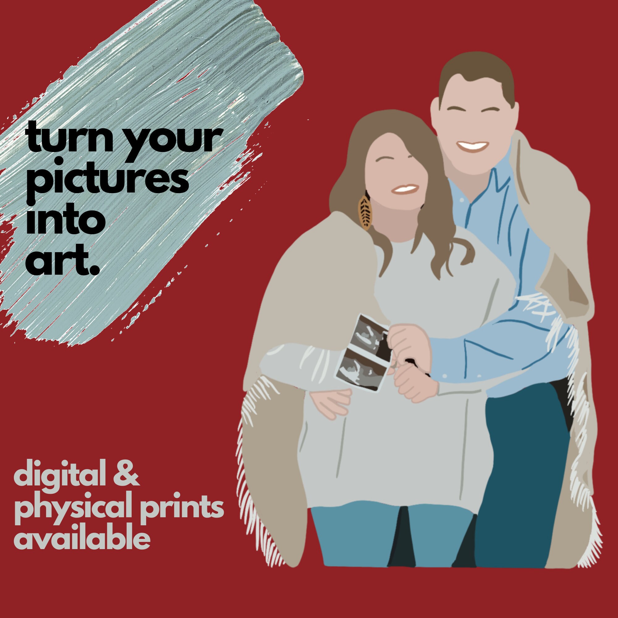 Custom Portrait Illustration Digital & Physical Prints - Etsy