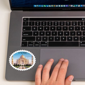 Taj Mahal Travel Stamp Sticker | India, World Heritage Site, Agra ...