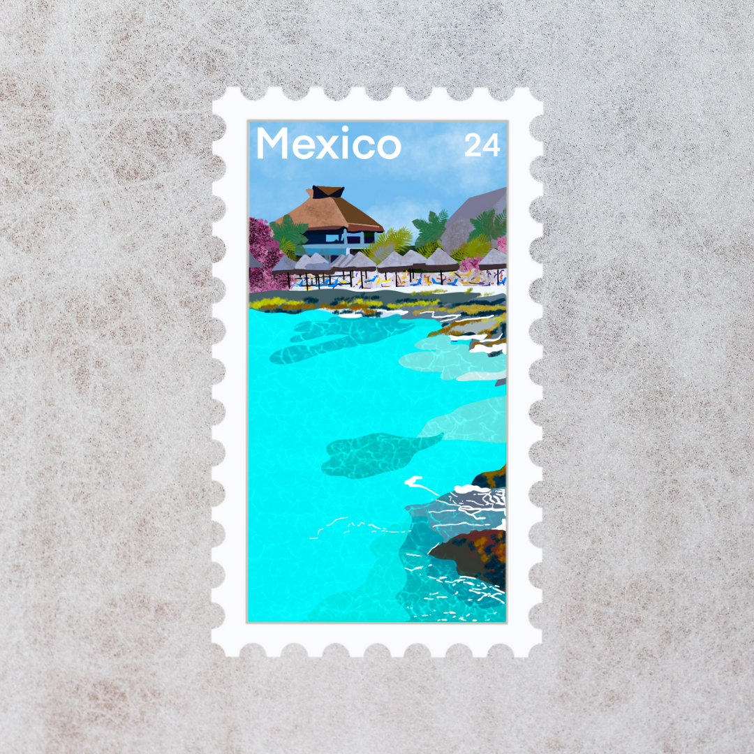 Mexico Travel Stamp Sticker Chichen Itza Wonder of the | Etsy