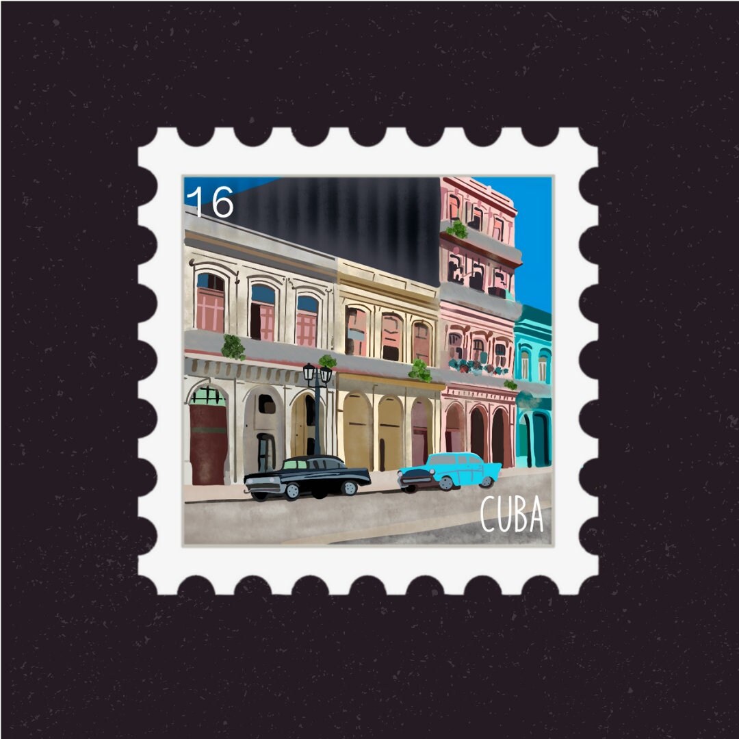 Cuba Travel Stamp Sticker | Havana, Isla De La Juventud, Caribbean ...