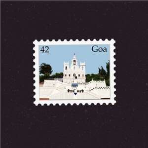 India Goa Travel Stamp Sticker | India Islands, Beach Villas, Divar ...