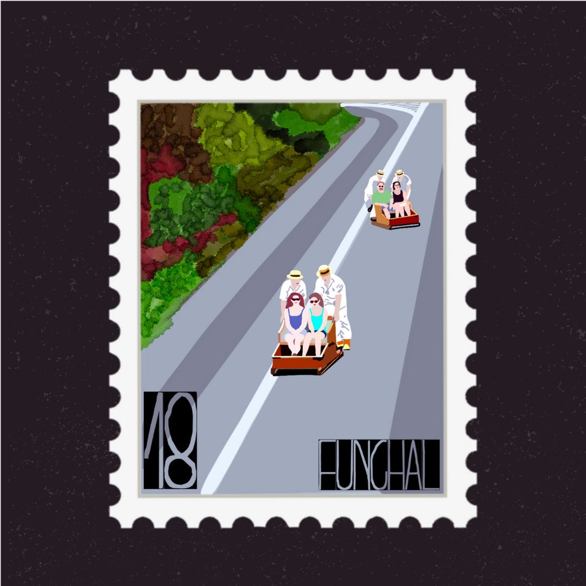 Portugal Travel Stamp Sticker | Lisbon, Sintra, Madeira Island ...