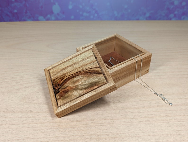 Australian Camphor Laurel and Blackbutt Wooden Square Jewellery Box ...