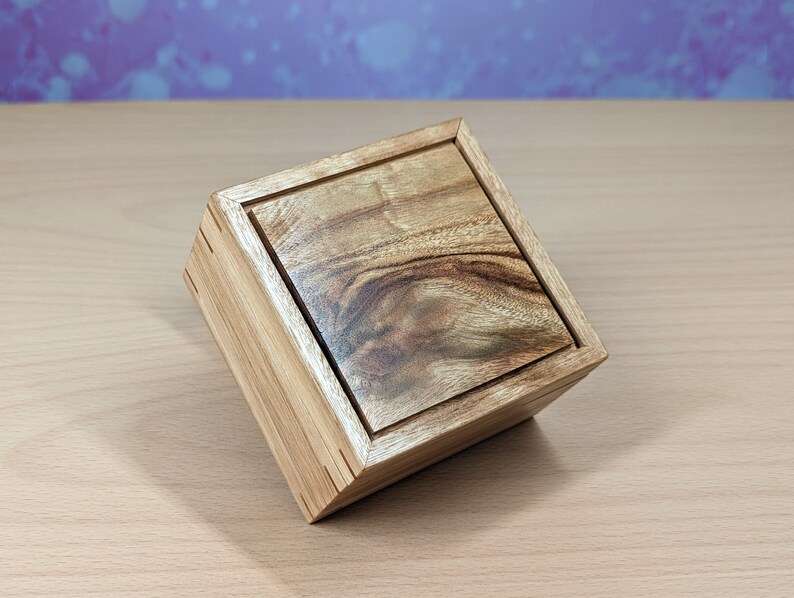 Australian Camphor Laurel and Blackbutt Wooden Square Jewellery Box ...