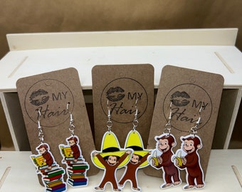 Curious George Earrings Teacher Earrings Curious George Monkey ...