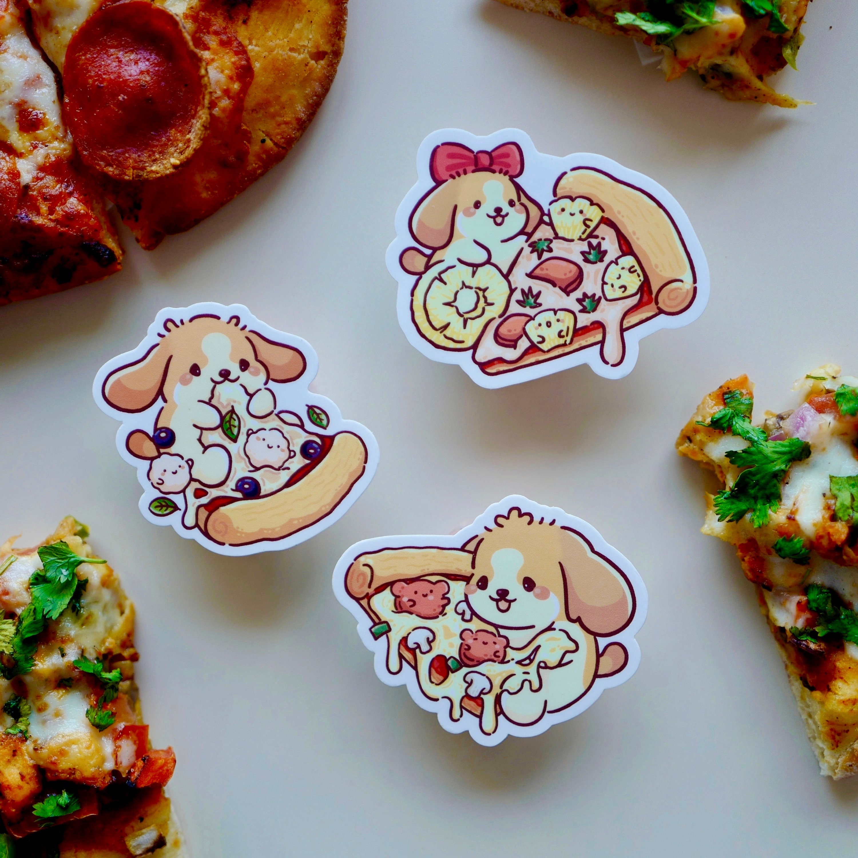 Pizza Sticker Set 3 X 3 Vinyl Stickers by - Etsy