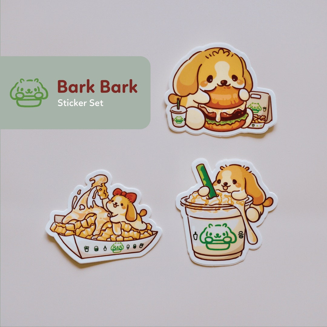 Bark Bark Sticker Set - 3" X 3" Vinyl Stickers | by Yo.doggies - Etsy