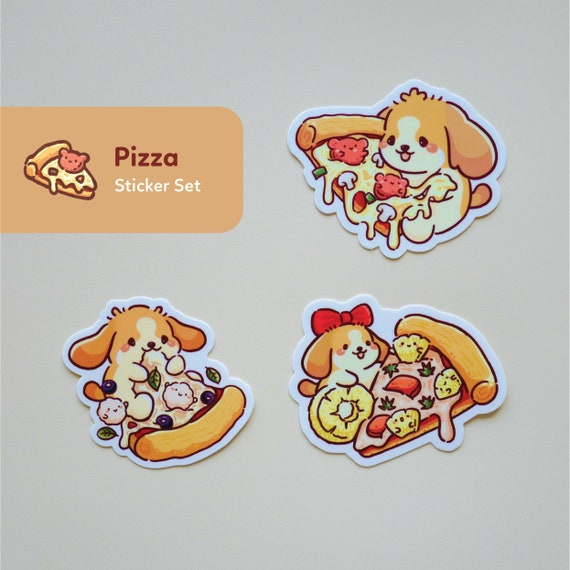 Pizza Sticker Set 3 X 3 Vinyl Stickers by - Etsy