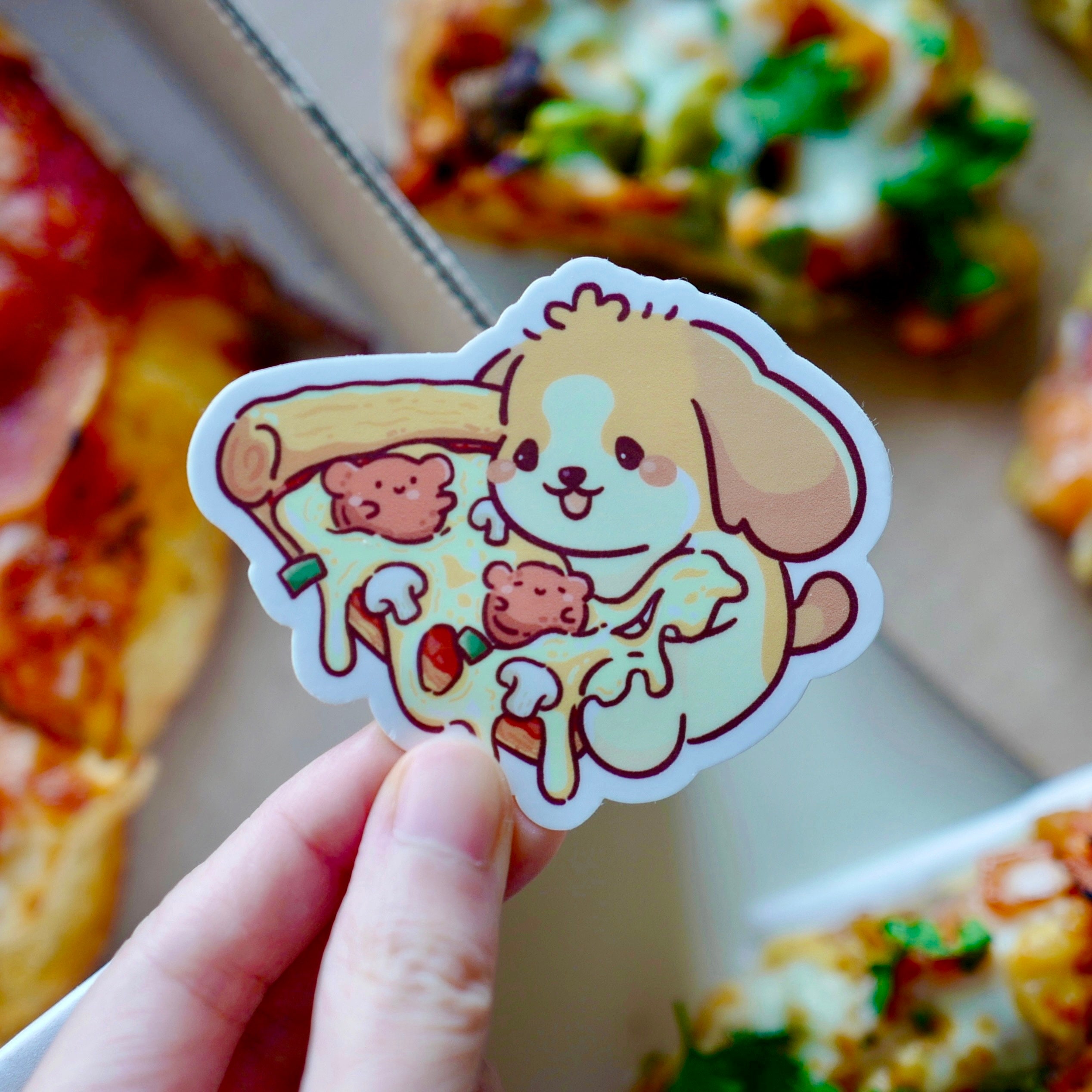 Pizza Sticker Set 3 X 3 Vinyl Stickers by - Etsy