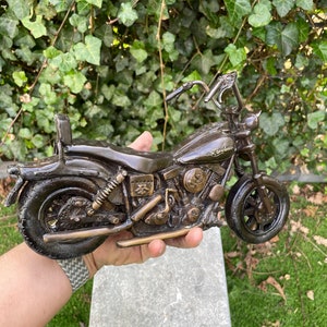 Bronze Motorcycle Sculpture Harley Davidson Interior Garden Statue ...