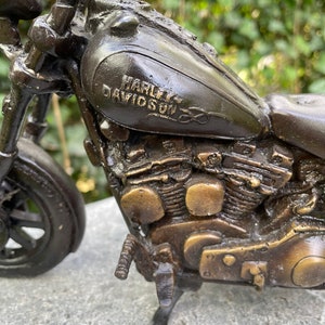 Bronze Motorcycle Sculpture Harley Davidson Interior Garden Statue ...