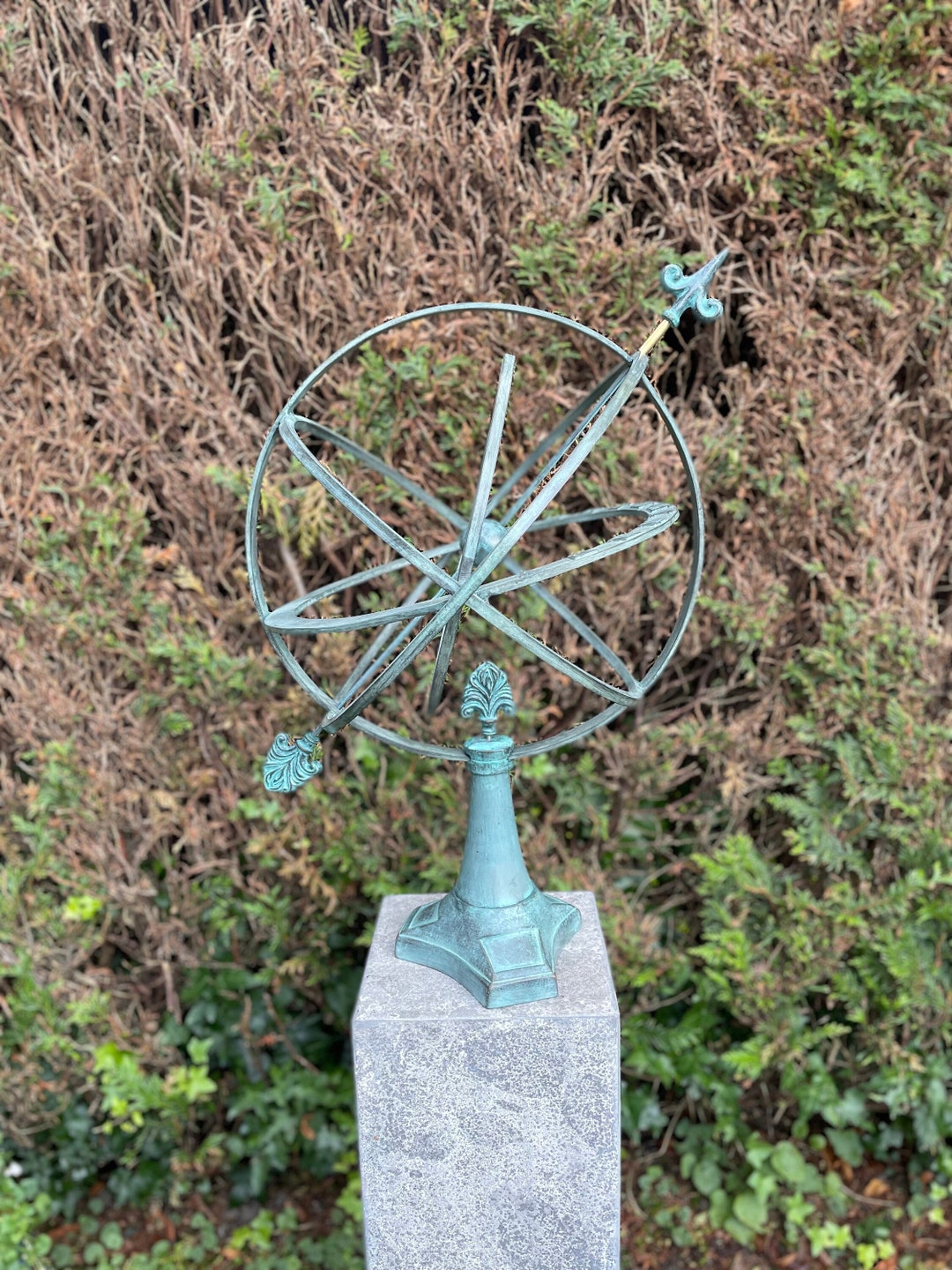 Bronze Sundial Garden Statue Garden Decoration 47x47x74cm 9.5 Kg - Etsy